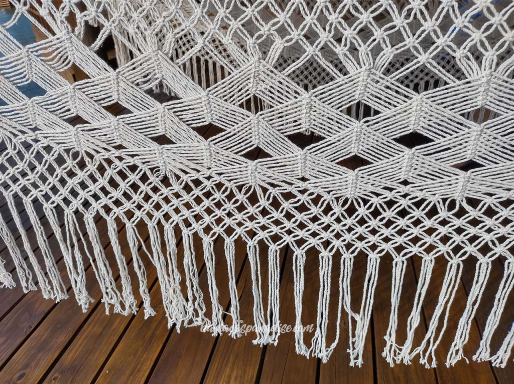 Hamaca familiar grande con vuelo acordeón macramé - Hamacas Paradise